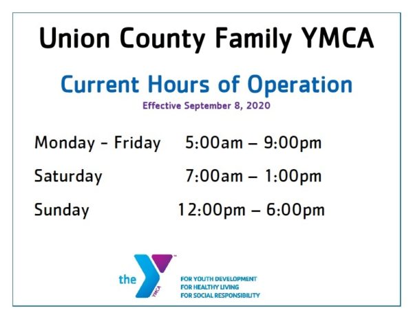 Fall 2020 Hours – UNION COUNTY FAMILY YMCA