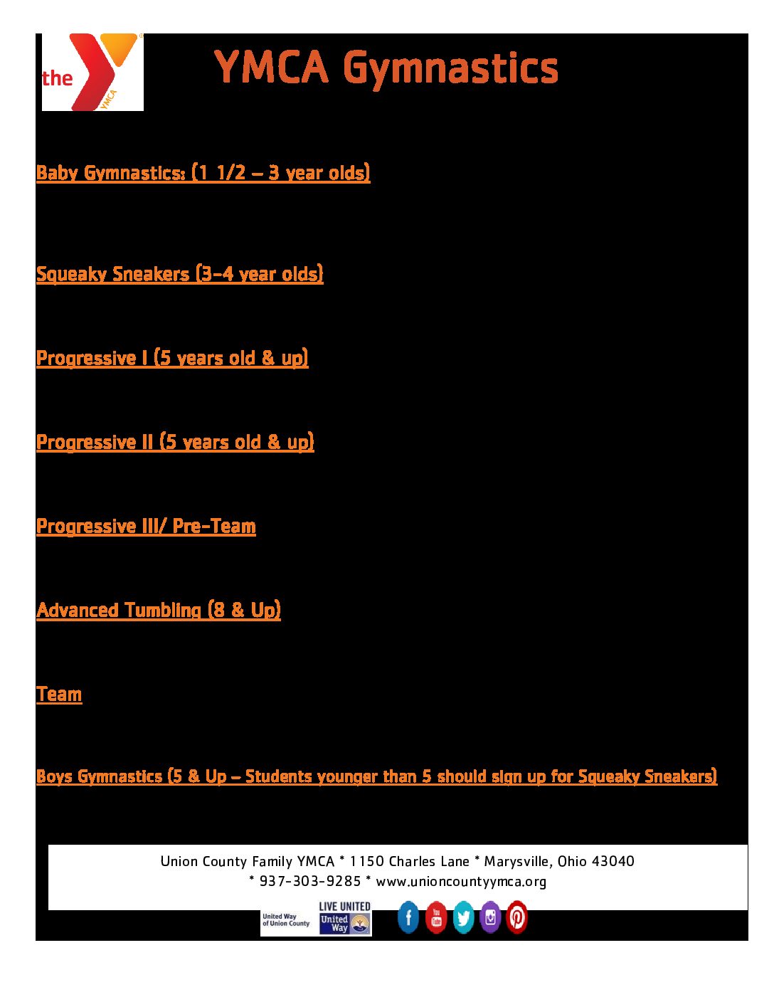 Gymnastics Definitions – UNION COUNTY FAMILY YMCA