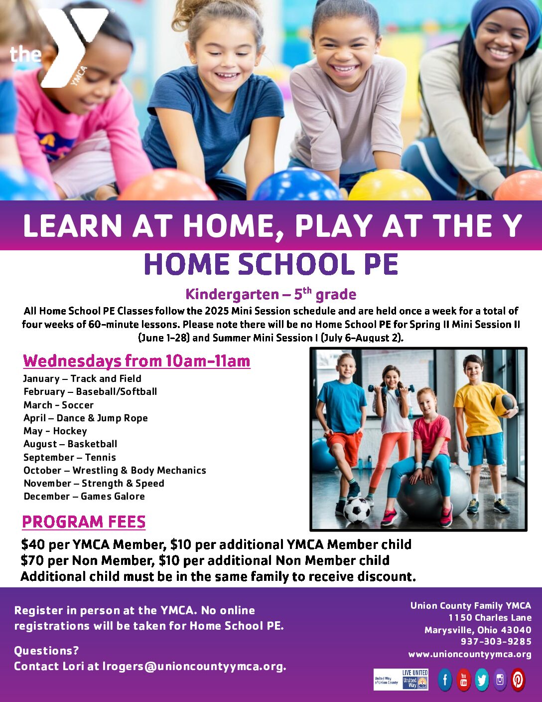 Home School PE 2025 – UNION COUNTY FAMILY YMCA