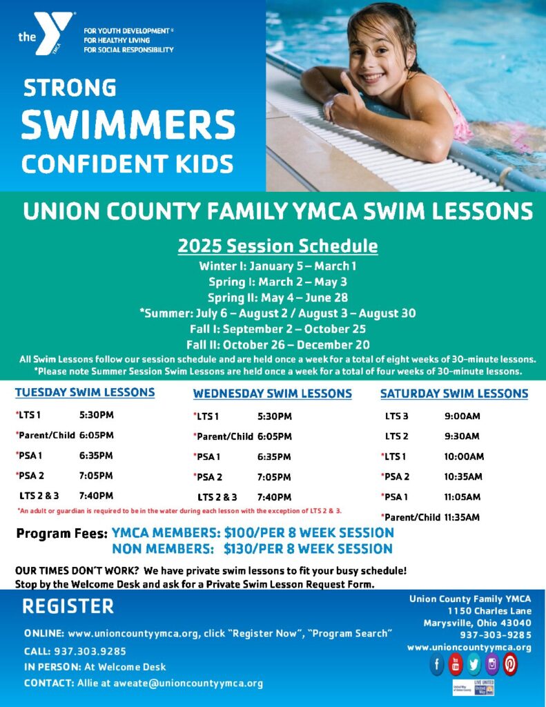 Union County Family YMCA - 2025 Swim Lessons – UNION COUNTY FAMILY YMCA